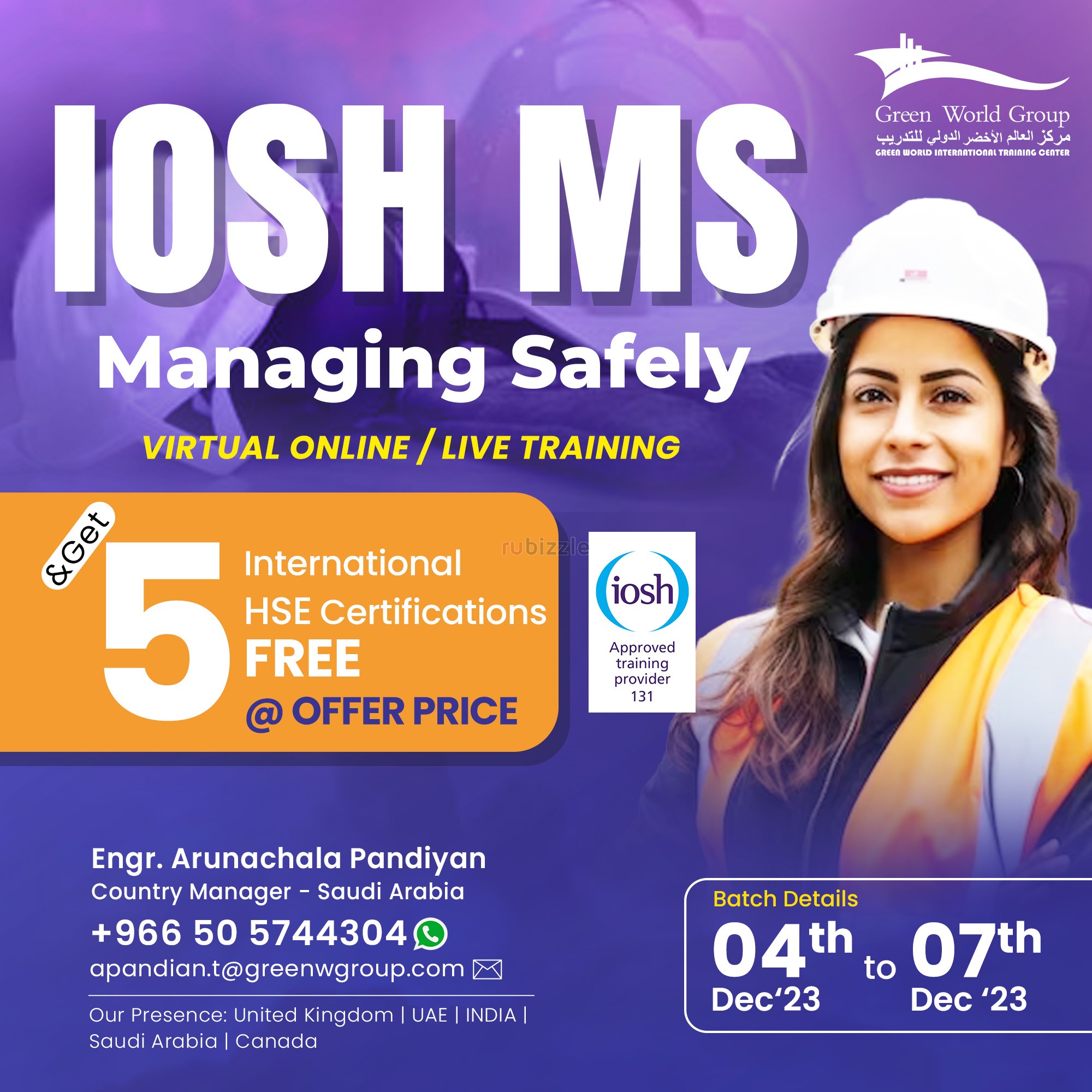 Elevate your career with IOSH MS across Saudi Arabia!